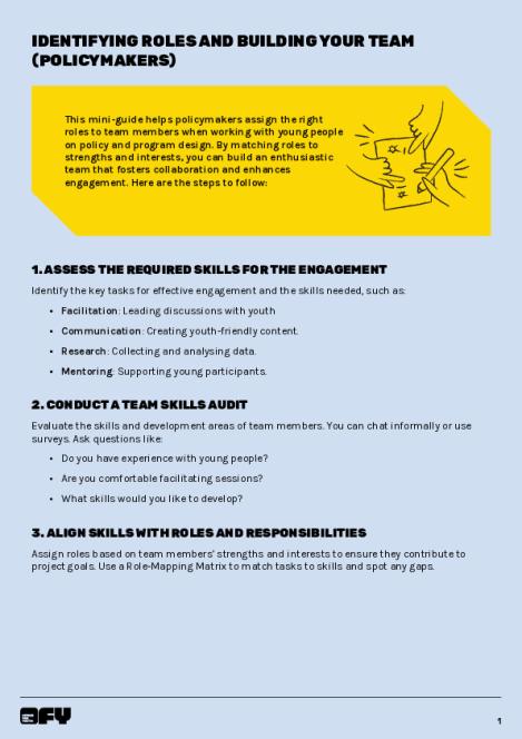 Mini guide 3: Identifying roles and building your team - Office for ...