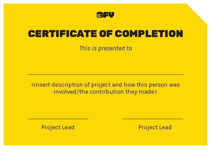 Mini guide 7: Certificate of completion - Office for Youth, Australian ...